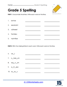 5th Grade Spelling Words Worksheets | Lists & Context - 15 Worksheets.com