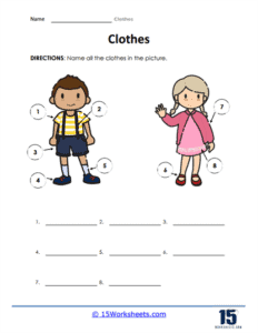 Clothing Worksheets | Fashion & Apparel Vocabulary - 15 Worksheets.com