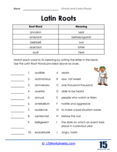 Greek and Latin Roots Worksheets - 15 Worksheets.com