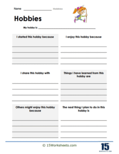 Hobbies Worksheets | Personal Pastimes - 15 Worksheets.com