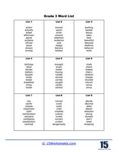 3rd Grade Spelling Words Worksheets | Fun & Effective Practice - 15 ...