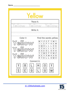 Yellow Worksheets | Learning Colors - 15 Worksheets.com