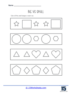 Big vs. Small Worksheets | Relative Size Skills - 15 Worksheets.com