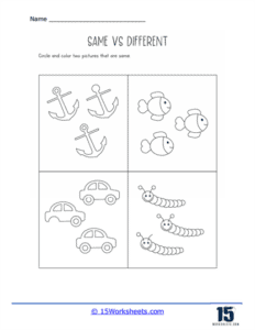 Same vs. Different Worksheets | Comparisons - 15 Worksheets.com
