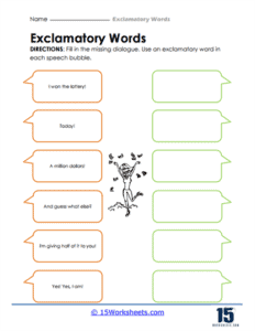 Exclamatory Words Worksheets | Enhance Expression - 15 Worksheets.com