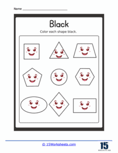The Color Black Worksheets | Color Learning - 15 Worksheets.com