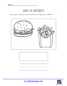 Same vs. Different Worksheets | Comparisons - 15 Worksheets.com