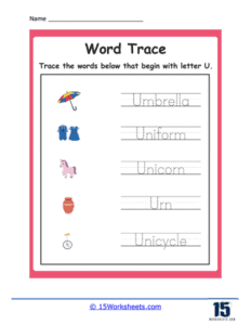 Letter U Worksheets | Usage & Recognition - 15 Worksheets.com