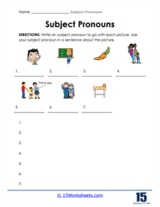 Subject Pronouns Worksheets | Grammar & Clarity - 15 Worksheets.com