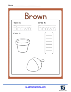The Color Brown Worksheets | Color Learning - 15 Worksheets.com