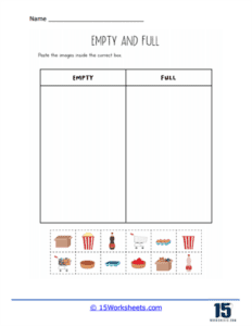 Empty vs. Full Worksheets | Measure Comparisons - 15 Worksheets.com