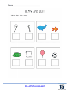 Heavy vs. Light Worksheets - 15 Worksheets.com