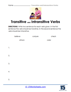 Transitive and Intransitive Verbs Worksheets - 15 Worksheets.com