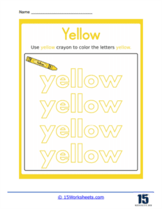 Yellow Worksheets | Learning Colors - 15 Worksheets.com
