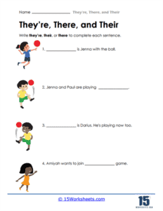 They're, There, and Their Worksheets | Confusing Homophones - 15 ...