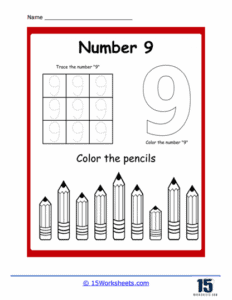 Number 9 Worksheets | Numeracy Skills - 15 Worksheets.com
