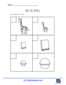 Big vs. Small Worksheets | Relative Size Skills - 15 Worksheets.com