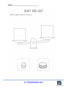 Heavy vs. Light Worksheets | Measure and Compare - 15 Worksheets.com