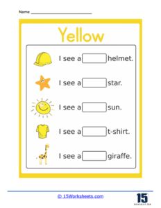 Yellow Worksheets | Learning Colors - 15 Worksheets.com
