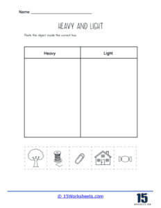 Heavy vs. Light Worksheets | Measure and Compare - 15 Worksheets.com
