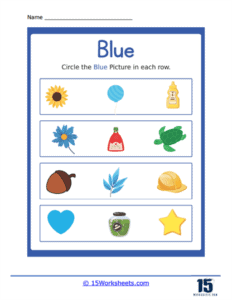 Blue Worksheets | Coloring Learning Practice Activities - 15 Worksheets.com