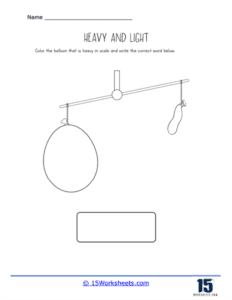 Heavy vs. Light Worksheets | Measure and Compare - 15 Worksheets.com