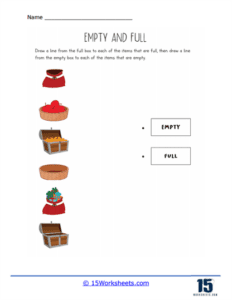 Empty vs. Full Worksheets | Measure Comparisons - 15 Worksheets.com