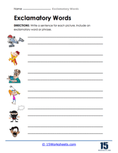 Exclamatory Words Worksheets | Enhance Expression - 15 Worksheets.com