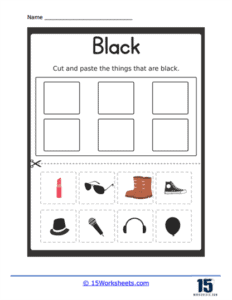 The Color Black Worksheets | Color Learning - 15 Worksheets.com