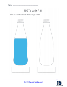 Empty vs. Full Worksheets | Measure Comparisons - 15 Worksheets.com