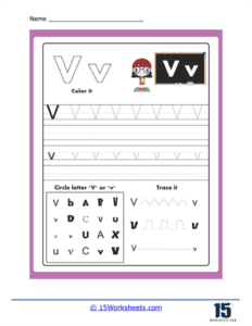 Letter V Worksheets | Foundational Reading Skills - 15 Worksheets.com