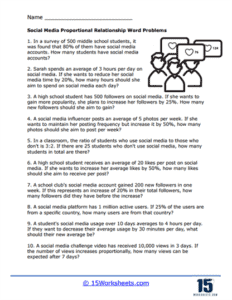 Proportional Relationship Word Problems Worksheets - 15 Worksheets.com