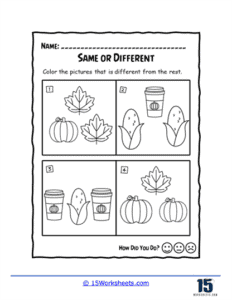 Same vs. Different Worksheets | Comparisons - 15 Worksheets.com