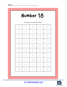 Number 18 Worksheets | Numeracy Skills - 15 Worksheets.com