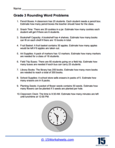 Rounding Word Problems Worksheets - 15 Worksheets.com