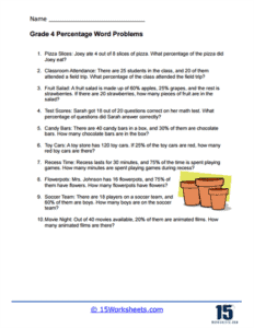 Percentage Word Problems Worksheets | Collection - 15 Worksheets.com