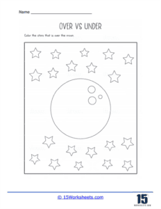 Over or Under Worksheets | Position Words - 15 Worksheets.com