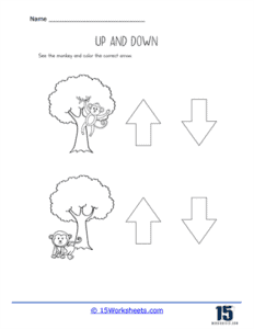 Up or Down Worksheets | Position Usage and Context - 15 Worksheets.com