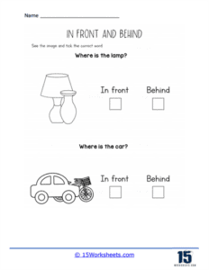 In Front of or Behind Worksheets - 15 Worksheets.com