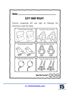 Left or Right Worksheets | Position Words - 15 Worksheets.com