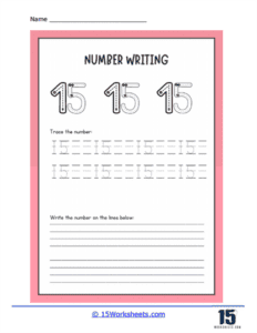 Number 15 Worksheets | Teen Number Concept - 15 Worksheets.com