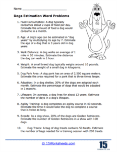 Estimation Word Problems Worksheets - 15 Worksheets.com