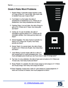 Ratio and Proportions Word Problem Worksheets - 15 Worksheets.com