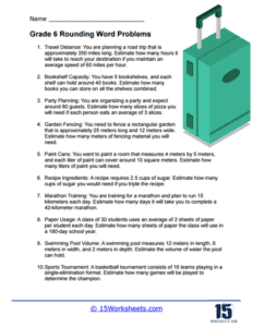 Rounding Word Problems Worksheets - 15 Worksheets.com