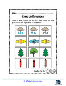 Same vs. Different Worksheets | Comparisons - 15 Worksheets.com