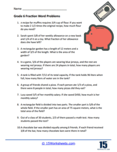 Fraction Word Problems Worksheets - 15 Worksheets.com