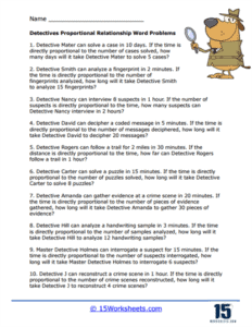 Proportional Relationship Word Problems Worksheets - 15 Worksheets.com