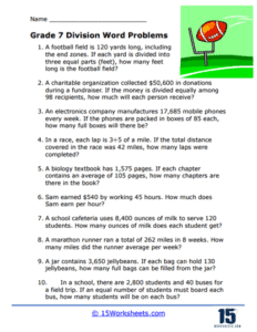 Division Word Problems Worksheets - 15 Worksheets.com