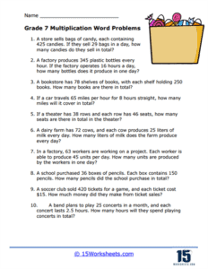 Multiplication Word Problems Worksheets - 15 Worksheets.com