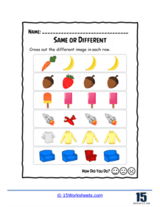 Same vs. Different Worksheets | Comparisons - 15 Worksheets.com